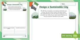 Design a Sustainable City Worksheet (teacher made) - Twinkl