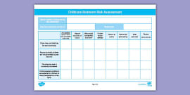 Childcare Hall and Stairs Risk Assessment Template - Twinkl