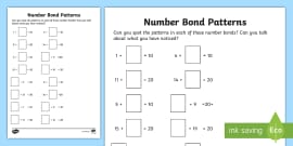 Number Bonds Challenge Worksheets | Maths Resources | Twinkl