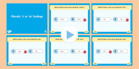 FREE! - Year 1 Adding -s and -es to Make Plurals Warm-Up PowerPoint