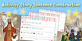 Christmas Tree Sentence Construction Worksheet / Worksheet