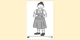 FREE! - Girl Changing Back Into School Uniform Colouring Sheet