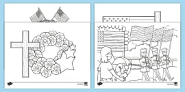 Memorial Day Coloring Sheets (teacher made) - Twinkl