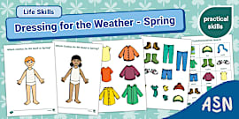 Blank Paper Doll With Spring Clothes Cut and Paste Activity