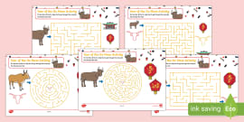 FREE! - Bonfire Night Themed Fireworks Maze Activity Worksheets