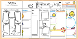 Back to School Summer Holidays Mind Map Worksheet - Twinkl