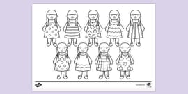 Worry Dolls Colouring Page (teacher made) - Twinkl