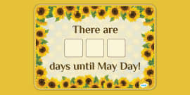 Sunflower-Themed Holiday Countdown Display Poster - Twinkl