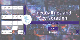 👉 Inequalities Set Notation Matching Cards (teacher made)