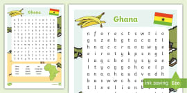 KS2 Ghana Word Search (teacher made) - Twinkl