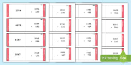 Subtraction Whole Number Loop Cards - Number - Twinkl