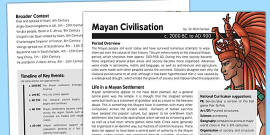 Maya Civilisation Word Grid (teacher made)
