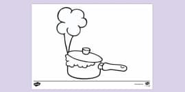 FREE! - Water Boiling in a Pot Colouring Sheet | Colouring Sheets