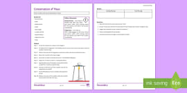 Conservation of Mass KS3 Worksheet - Science Resource - Twinkl