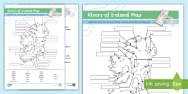 Islands of Ireland Map Worksheet (teacher made)