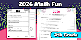 Fifth Grade New Year 2026 Math Fun Worksheet