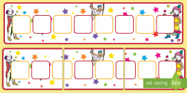 Multicoloured Stars Themed Horizontal Visual Timetable Display