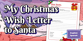 Printable Letter To Santa In English and Spanish - Christmas