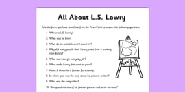 All About LS Lowry PowerPoint (teacher made) - Twinkl