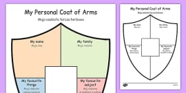 Personal Shield Transition Writing Frame (teacher made)