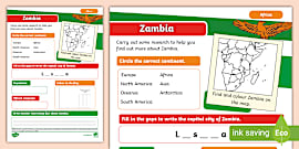 KS1 Zambia Word Search