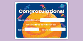 Space-Themed Star of the Day Certificate (teacher made)