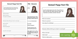 All About the Diary of Samuel Pepys Writing Worksheet – KS1