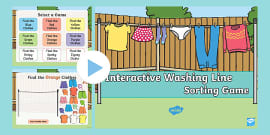 Colour Sorting Washing Line Worksheet (teacher made)