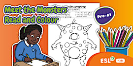 ESL Meet the Monsters Activity {Sheet}