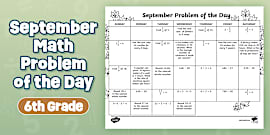 * NEW * Sixth Grade 2025 Math Problem of the Day Calendar Pack