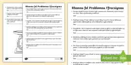 Taflen Weithgaredd Rhannu Ffracsiynau (teacher made)