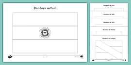 Hoja de actividad: colorea las banderas de Argentina -Twinkl