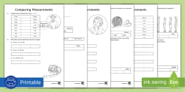 Comparing Measurements Worksheet / Worksheet (teacher made)