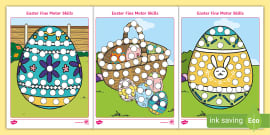 2D Shape Rabbit Cutting Skills Worksheets - Easter