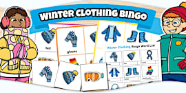 Winter Clothing Vocabulary Bingo - ESL Winter Clothes Vocabulary Game
