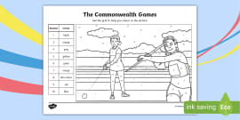 The Commonwealth Games Colour by Number (teacher made)