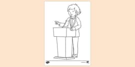 FREE! - Debate Podium Colouring Sheets | Colouring Pages