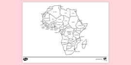 Topographic Map of Africa with Labels (teacher made)