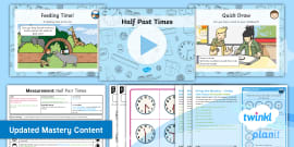 Telling the Time: Half Past the Hour - PowerPoint - Twinkl