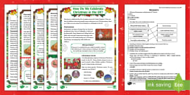 UKS2 How Do We Celebrate Christmas in the UK? Comprehension