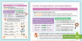 Comparative Adjectives French (teacher made) - Twinkl