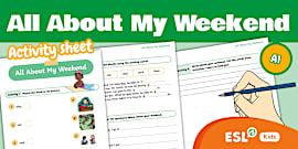 My Weekend Report Worksheet for K-2nd Grade