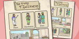 Zacchaeus the Tax Collector Bible Story Display Posters - poster