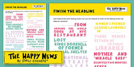FREE! - Finish The Newspaper Headline Activity | The Happy Newspaper