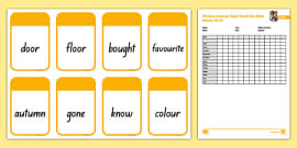 Level 5 Sight Word Flashcards and Checklist: Weeks 7 - 12