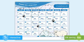 January Events Calendar (2024) (teacher made) - Twinkl