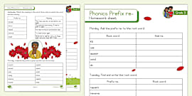 Prefix re- Word search