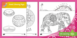 Diwali Colouring Pages English/French (teacher made)