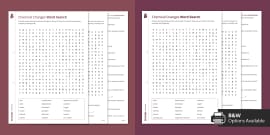 Chemical Changes Word Search | Science | Beyond Secondary