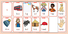 Graad R Klanke Flitskaarte u (teacher made) - Twinkl